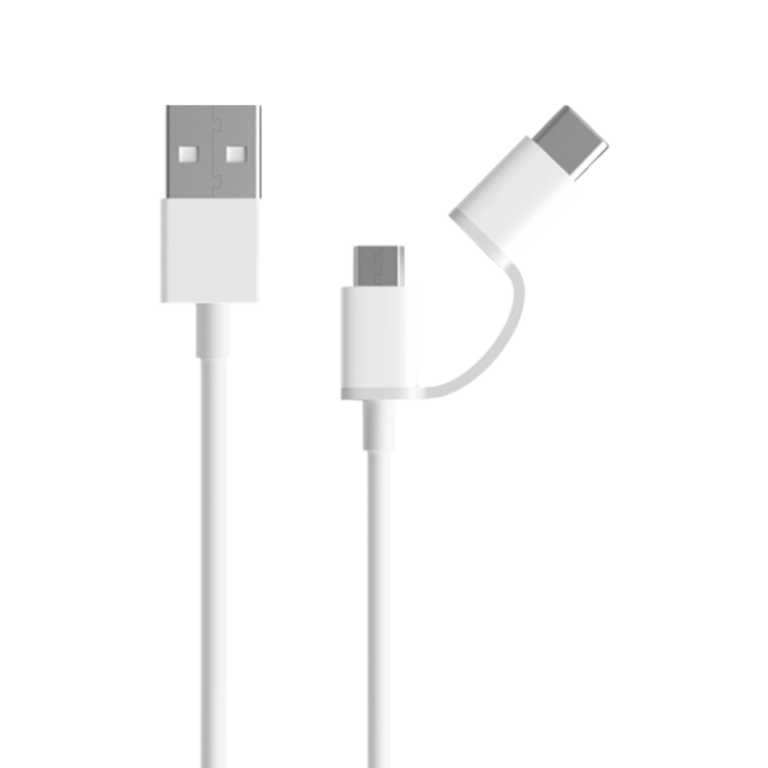 MI 2 IN 1 USB CABLE MICRO USB TO TYPE C 0.3M - MOREP Online